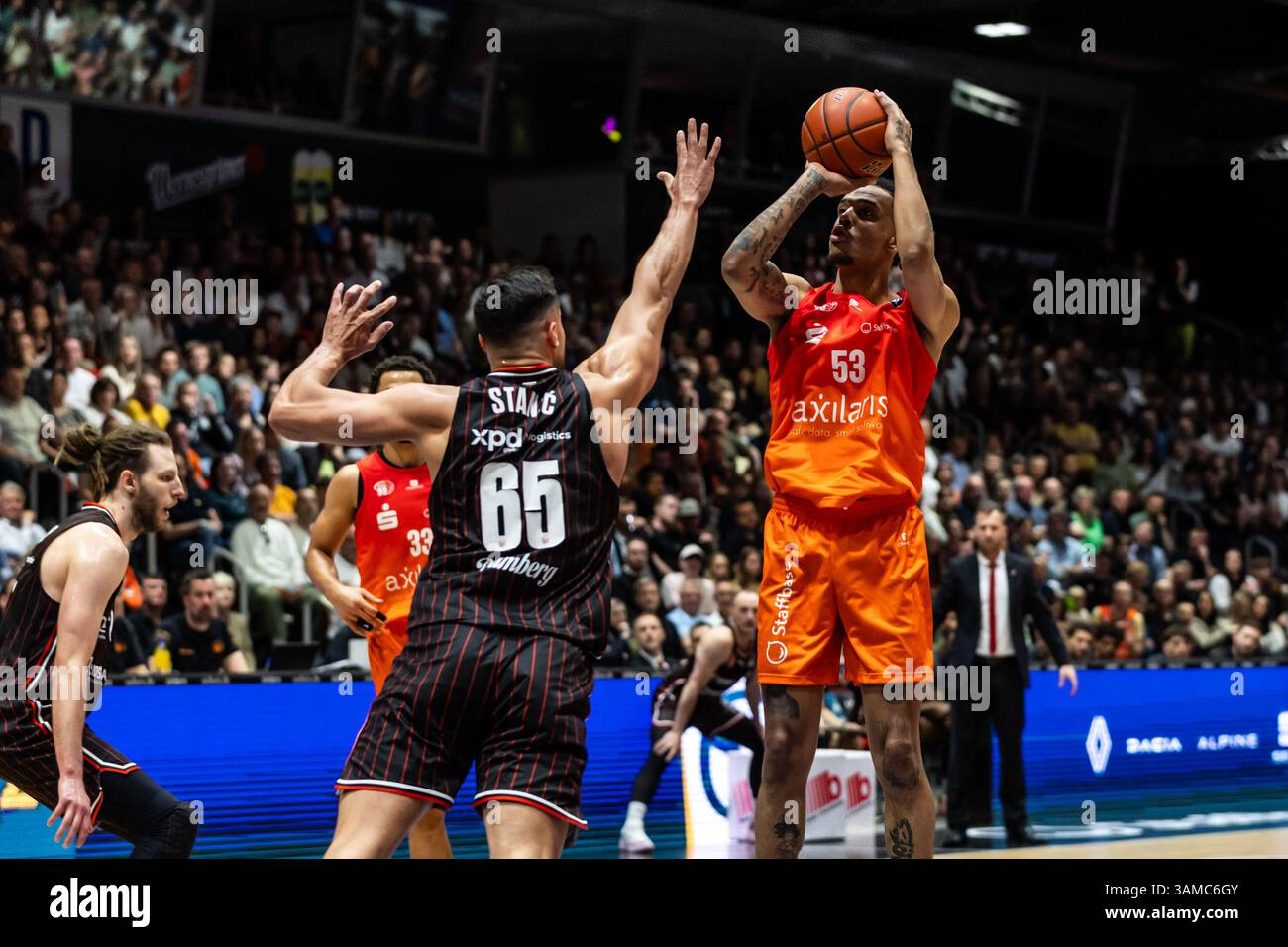 Chemnitz, Deutschland. 13th Apr, 2025. Kevin Yebo (Niners Chemnitz, No ...