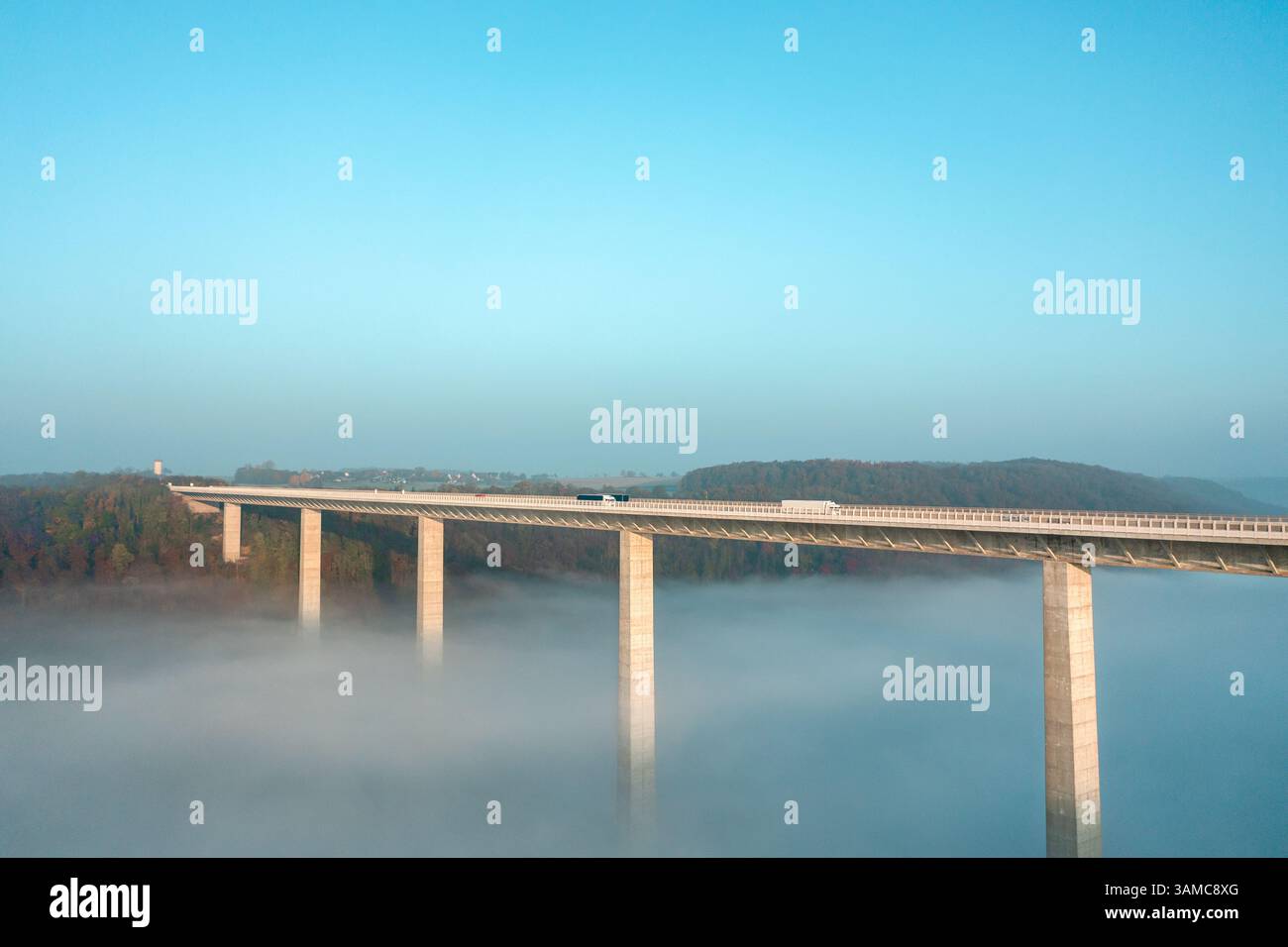 Drone aerial image with Kochertalbrucke, Germany's highest bridge ...