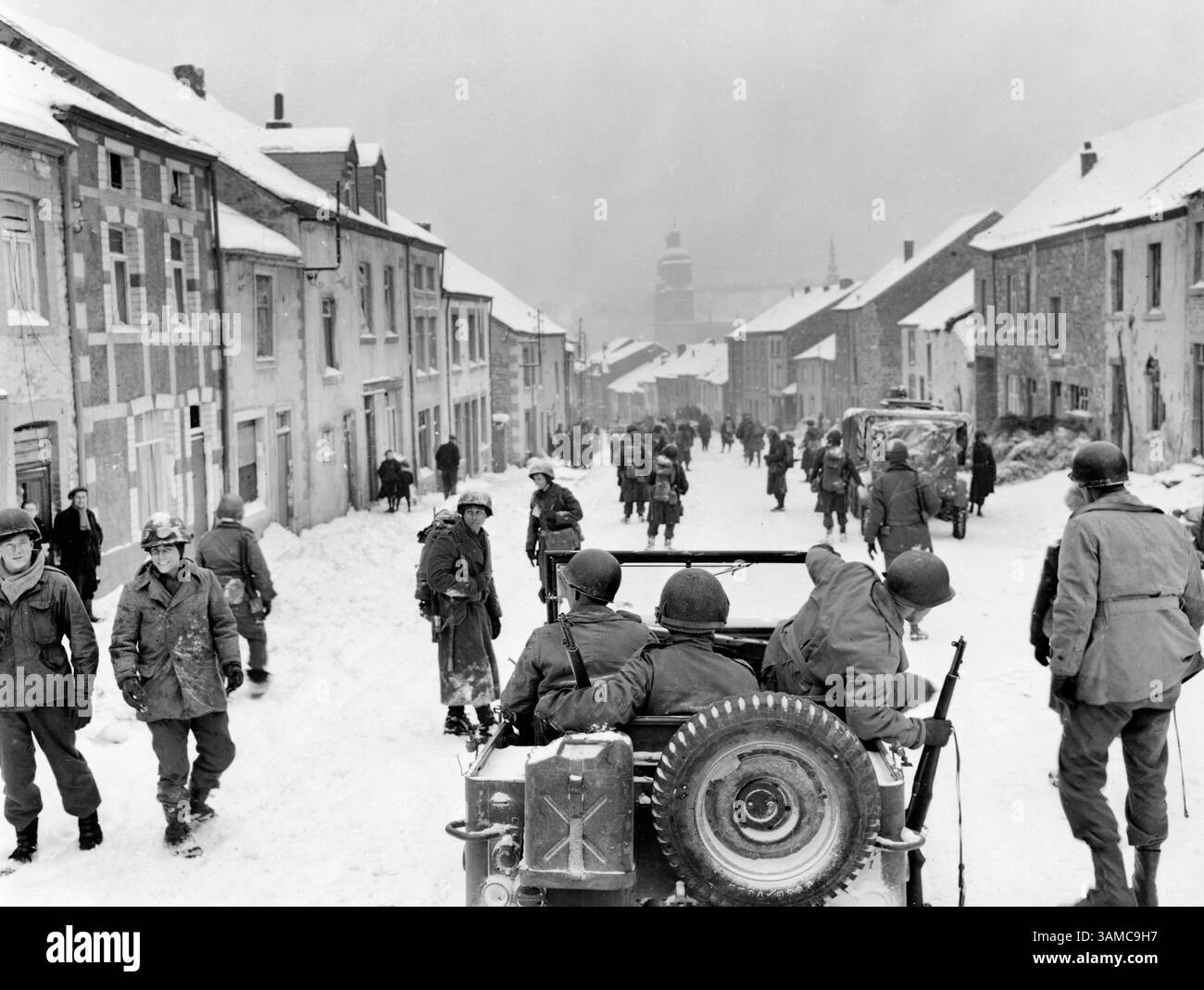 U.S. infantryman of 87th Division entering town after Germans fled, St ...