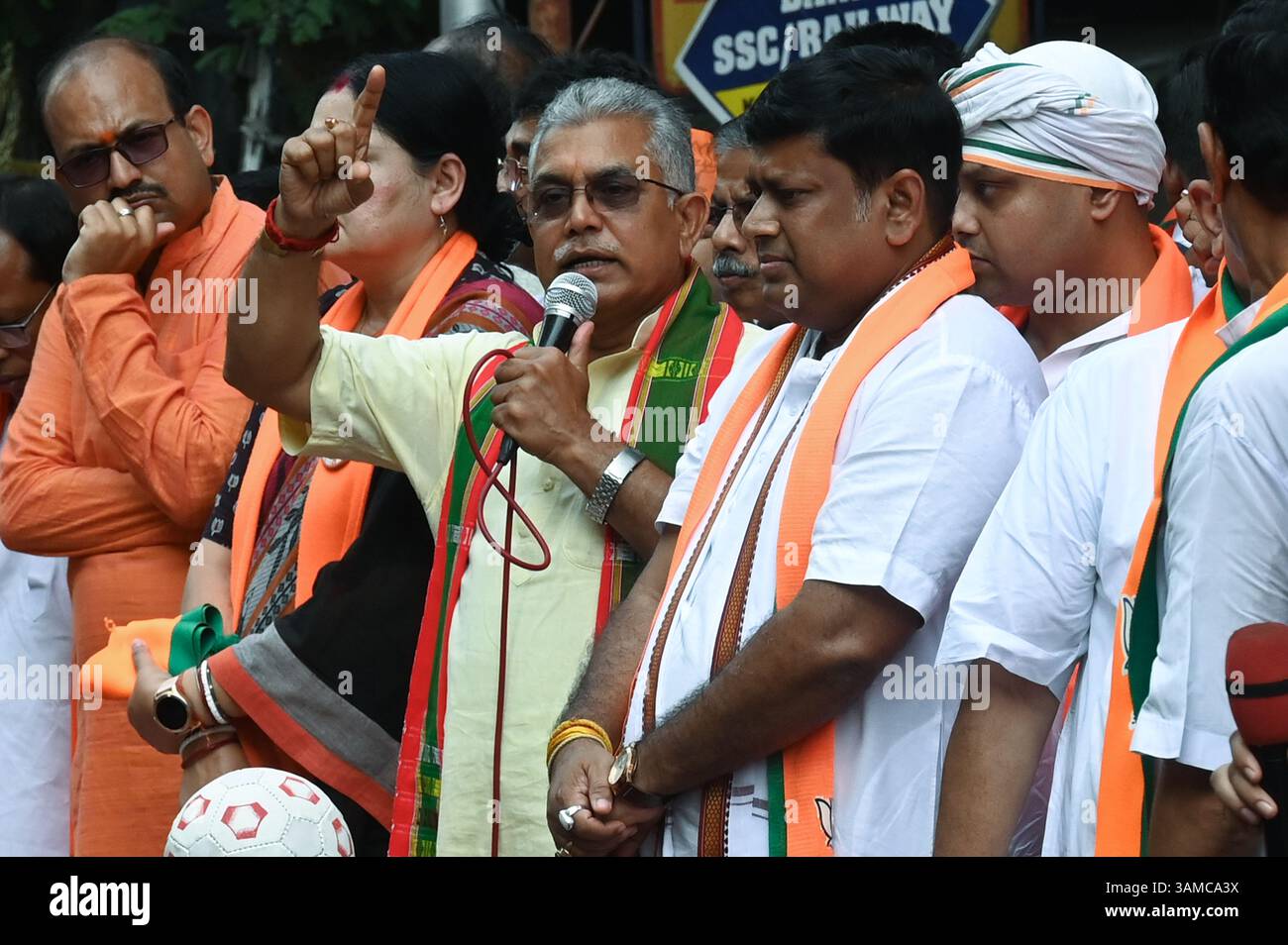 Kolkata, India. 13th Apr, 2025. KOLKATA, INDIA - APRIL 13: Bharatiya Janata Party (BJP) leader ...