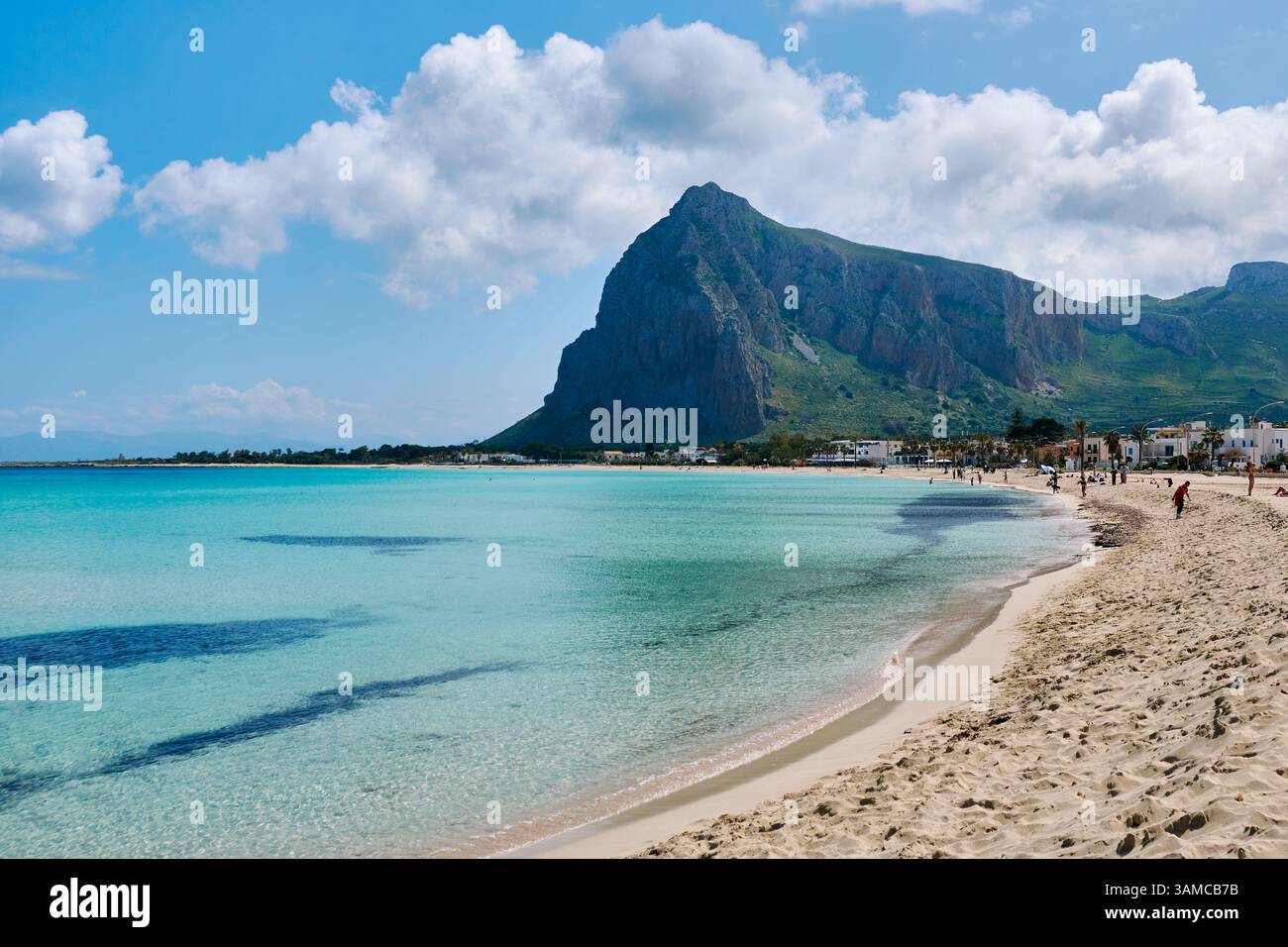 San Vito lo Capo, Sicily, Italy - April 05, 2025: Crystal clear waters ...