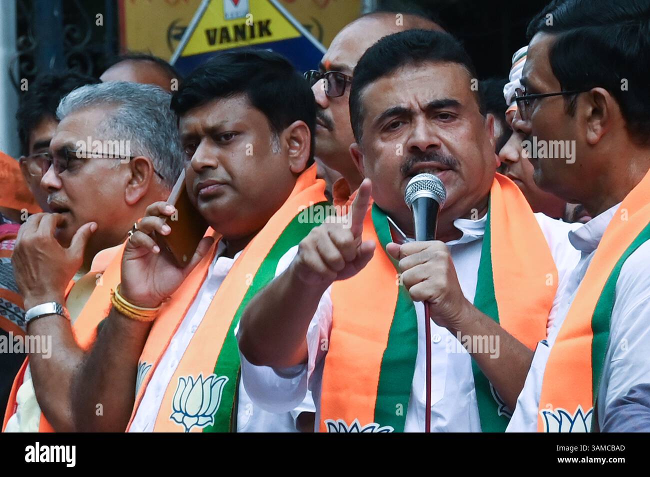 Kolkata, India. 13th Apr, 2025. KOLKATA, INDIA - APRIL 13: Bharatiya Janata Party (BJP) leader ...