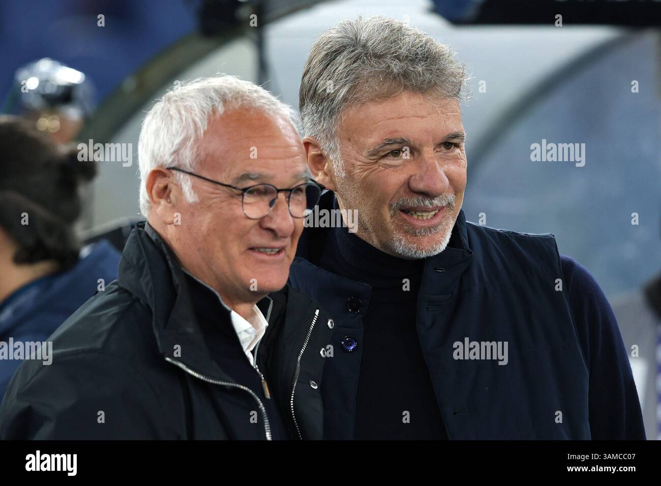 Rome, Italy. 13th Apr, 2025. Claudio Ranieri head coach of Roma and ...