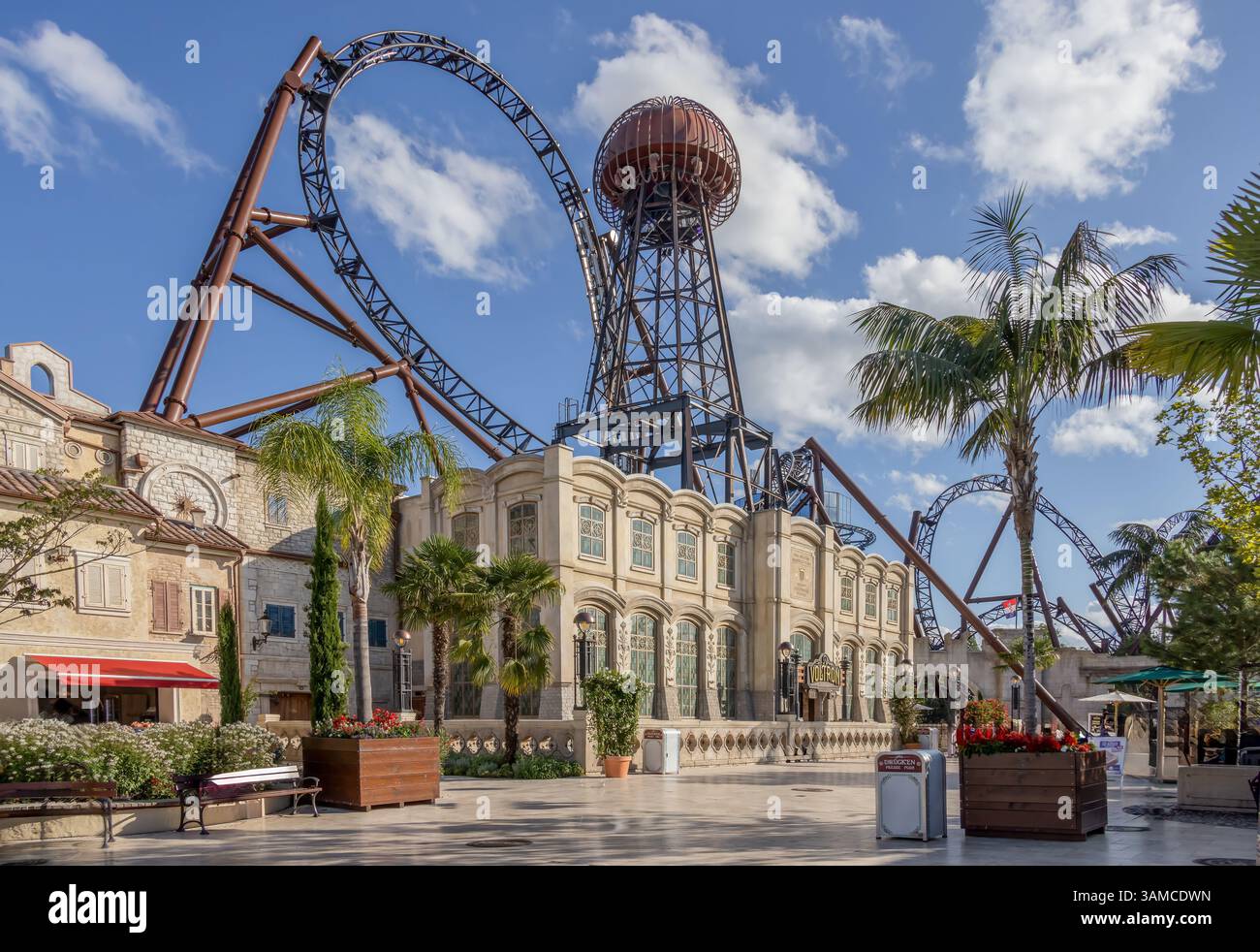 Europa Park Theme Park in Germany. Voltron Roller Coaster. European ...