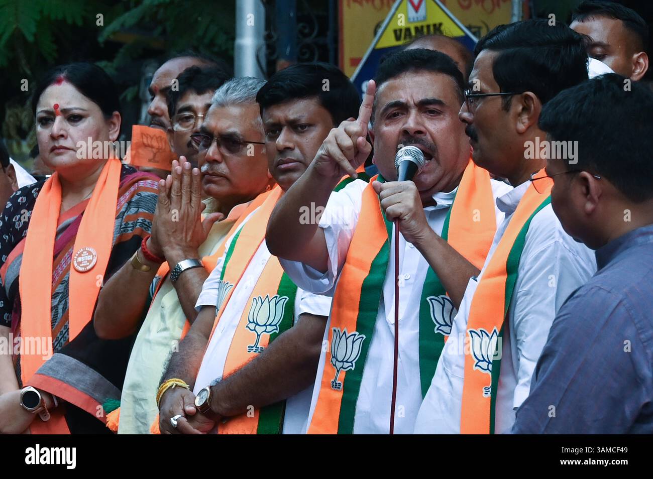 Kolkata, India. 13th Apr, 2025. KOLKATA, INDIA - APRIL 13: Bharatiya Janata Party (BJP) leader ...