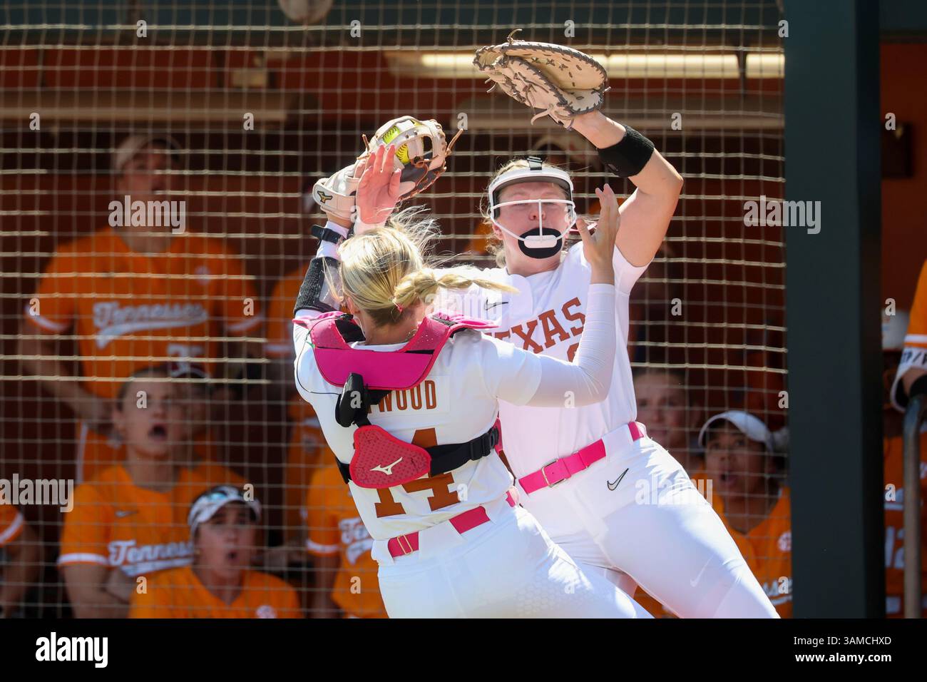 AUSTIN, TX - APRIL 13: Texas utility Reese Atwood (14) and Texas ...
