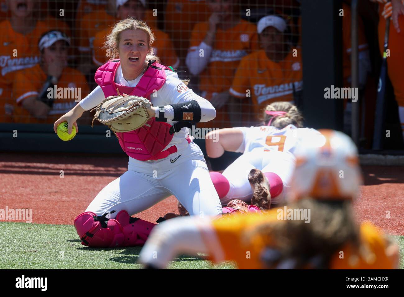 AUSTIN, TX - APRIL 13: Texas utility Reese Atwood (14) catches a foul ...