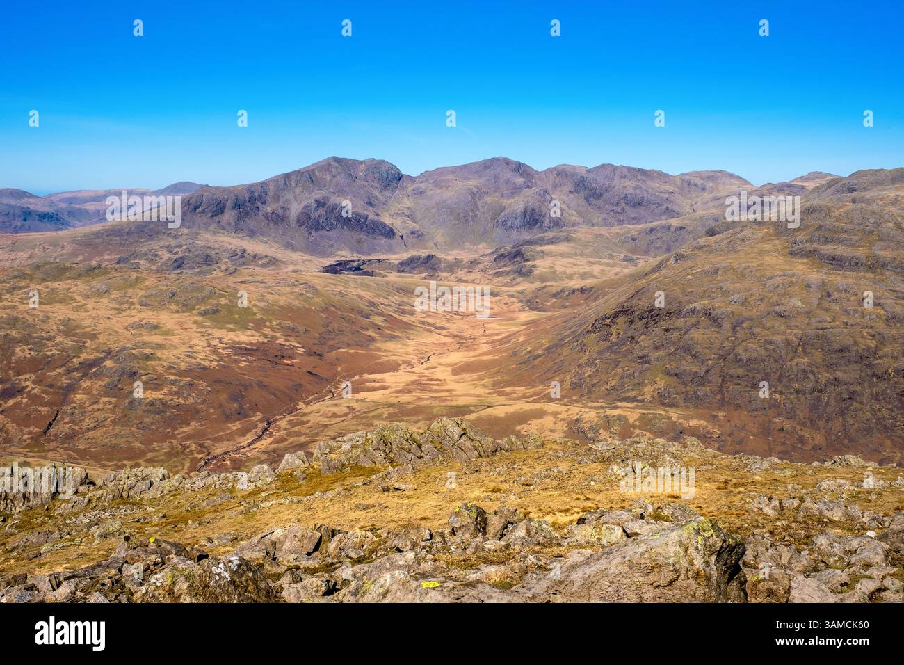 The Scafell Range , Mosedale and Upper Eskdale from Grey Friar in the ...