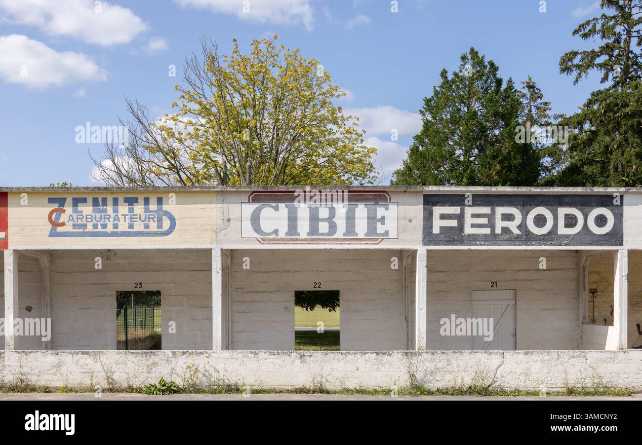 Reims-Gueux former Formula One circuit pit lane with start and finish ...