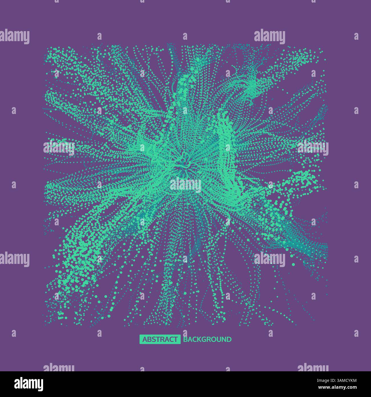 Abstract science or technology background. Array with dynamic particles. Vector illustration ...