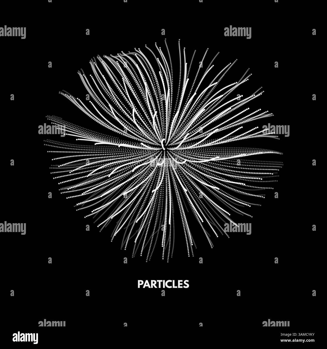 3d abstract sphere. Array with dynamic particles. Modern science and technology element. Vector ...