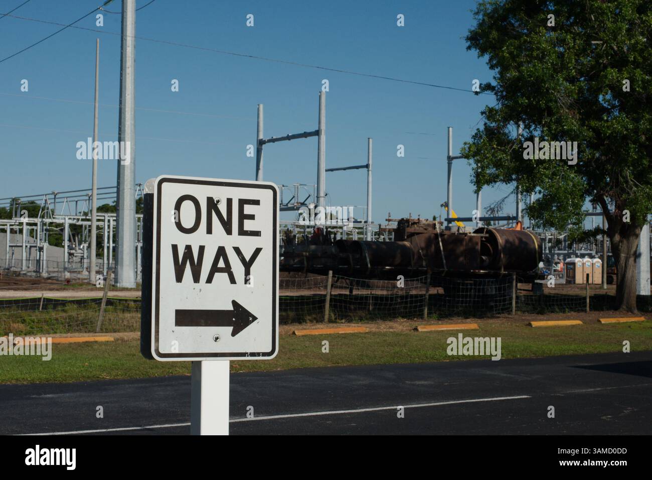 Electric substation framed with tree limbs hi-res stock photography and ...