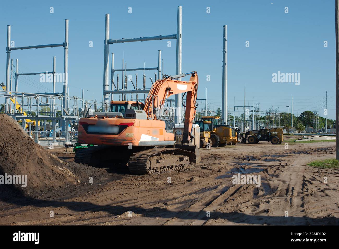 Substation Construction Site Featuring Industrial Infrastructure and ...