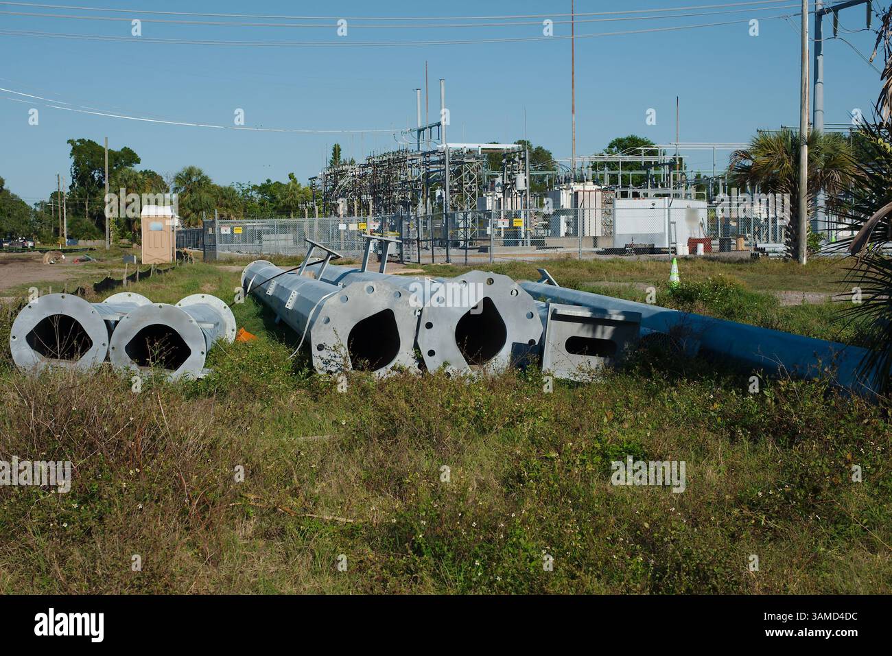 Substation Construction Site Featuring Industrial Infrastructure and ...