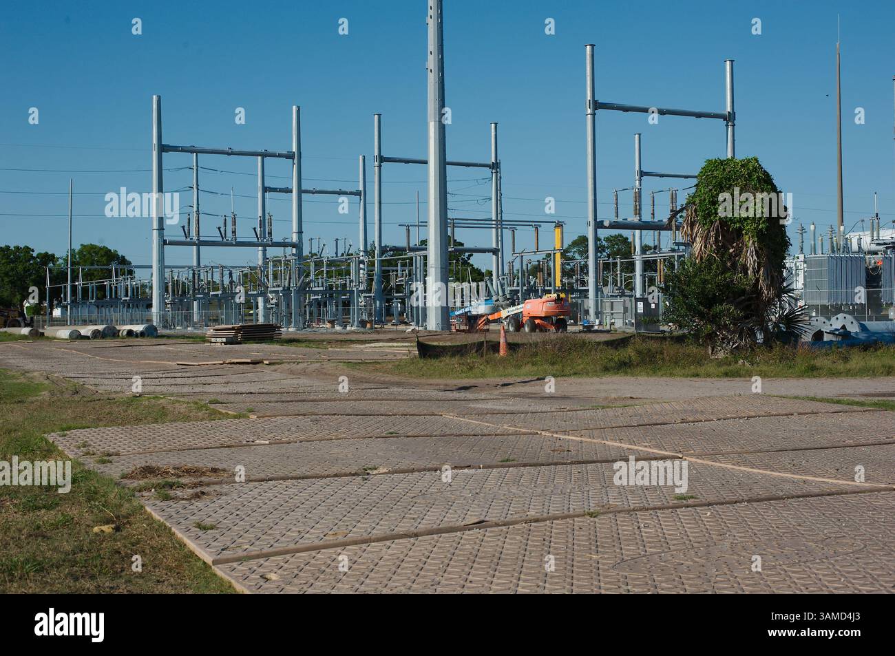 Substation Construction Site Featuring Industrial Infrastructure and ...