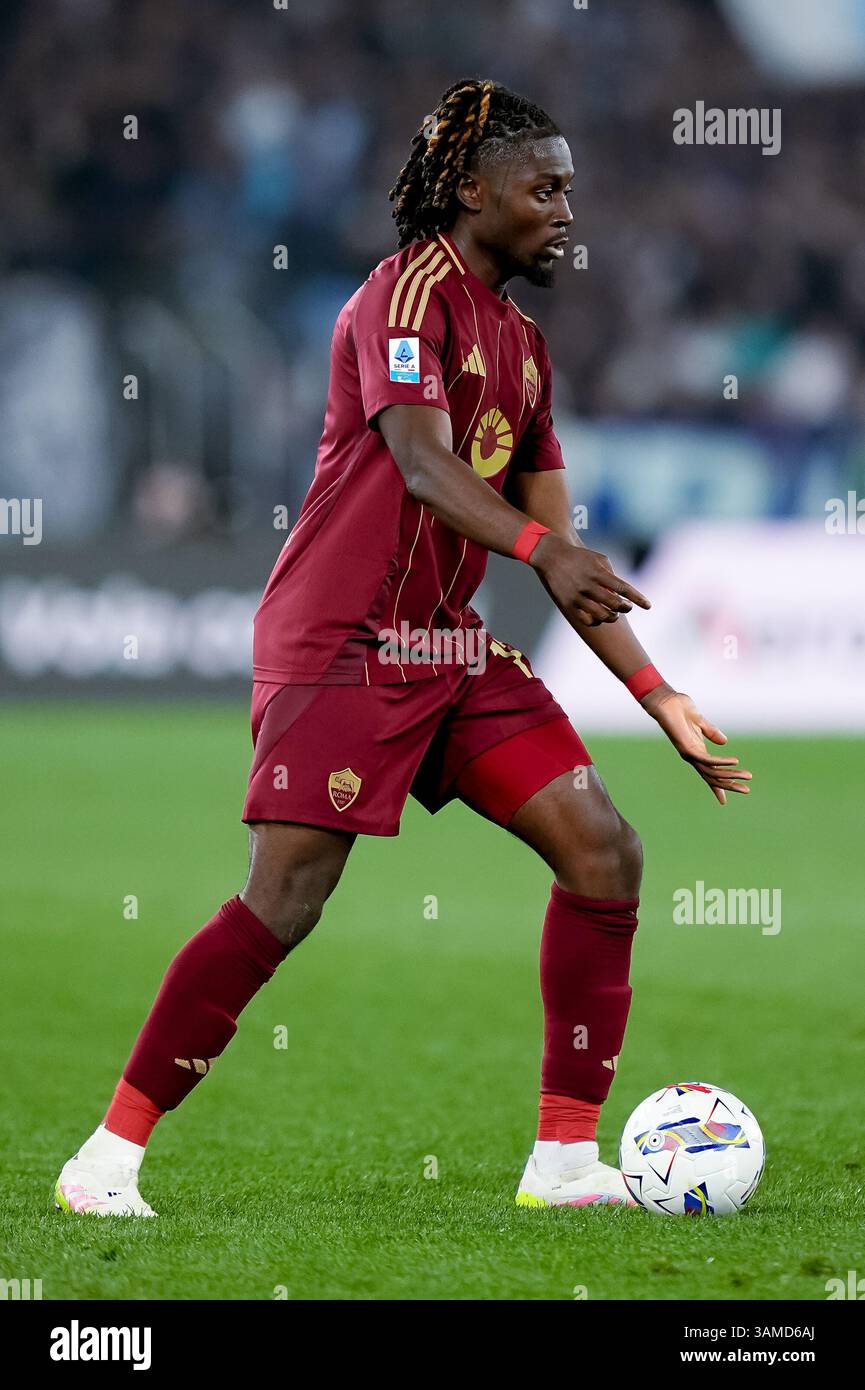 Rome, Italy. 13th Apr, 2025. Manu Kone' of AS Roma during the Serie A ...