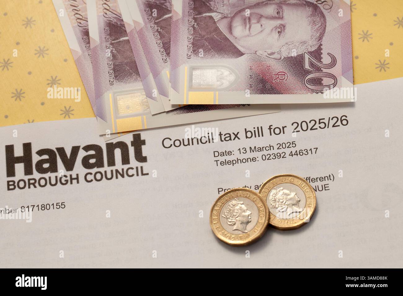 Council Tax bill for 2025 to 2026 Stock Photo - Alamy