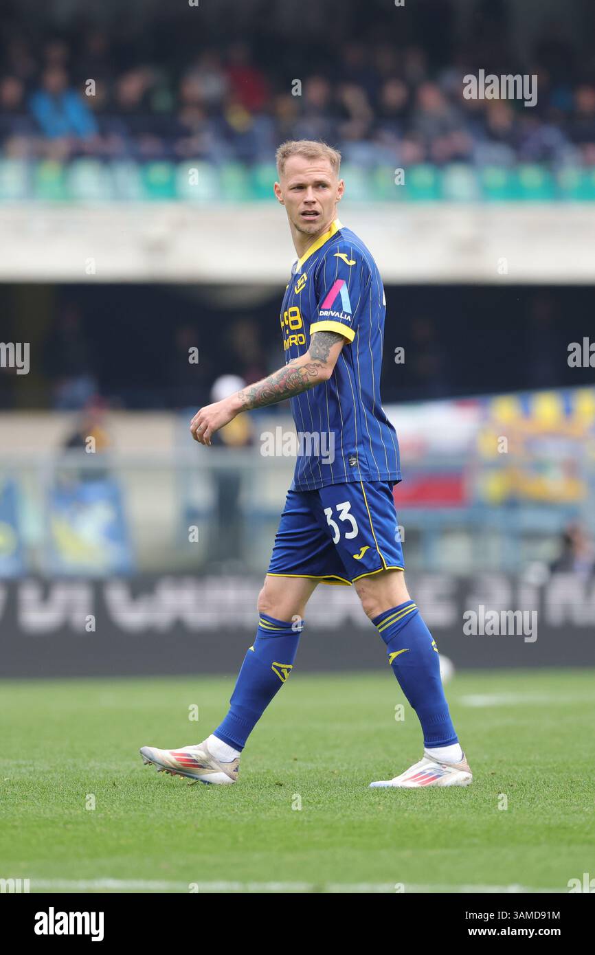 Verona, Italy. 13th Apr, 2025. Ondrej Duda of Hellas Verona FC seen during the Italian Serie A ...