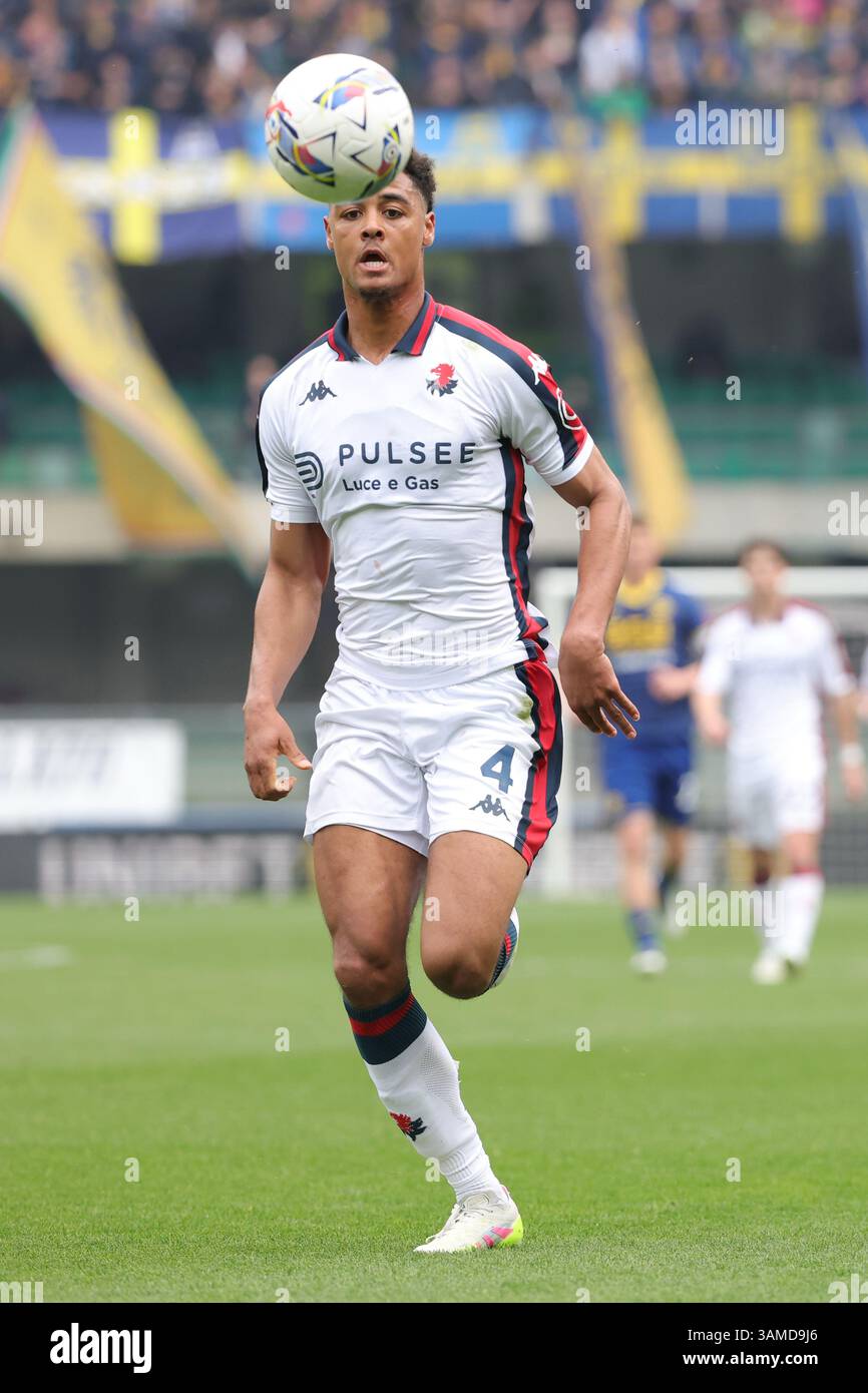 Verona, Italy. 13th Apr, 2025. Koni De Winter of Genoa CFC seen in ...