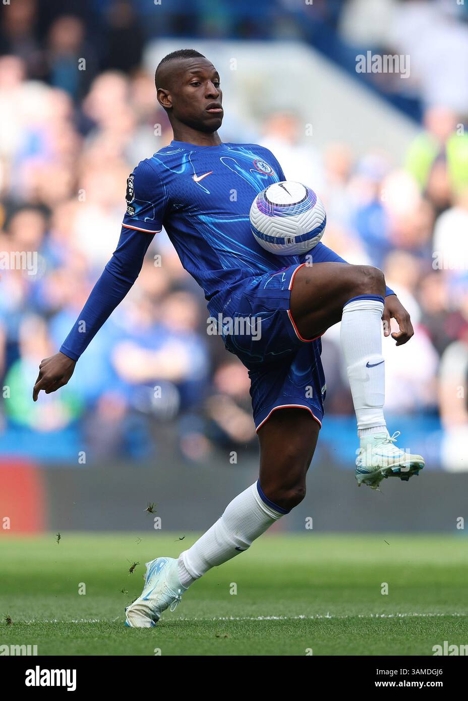 London, UK. 13th Apr, 2025. Nicolas Jackson of Chelsea during the ...