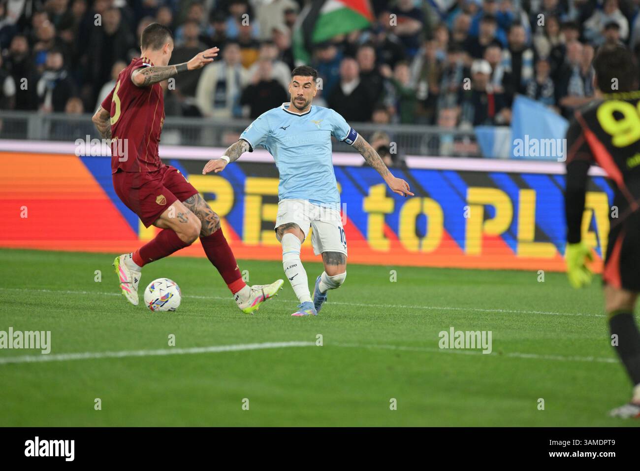 Stadio Olimpico, Rome, Italy. 13th Apr, 2025. Italian Serie A Football; Lazio versus Roma ...