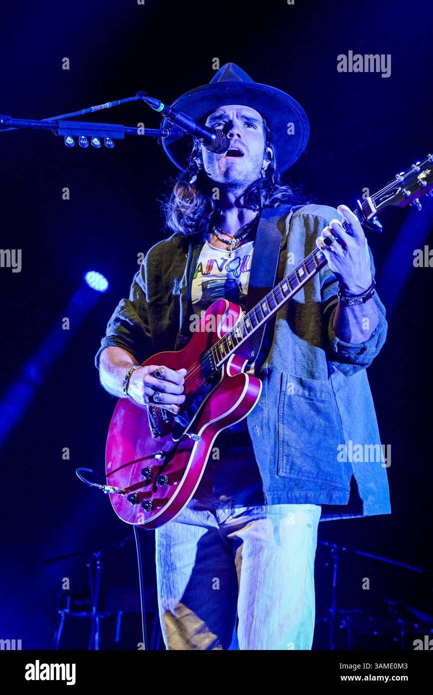 Jökull Júlíusson of KALEO performs on stage at Auditorio Telmex in ...