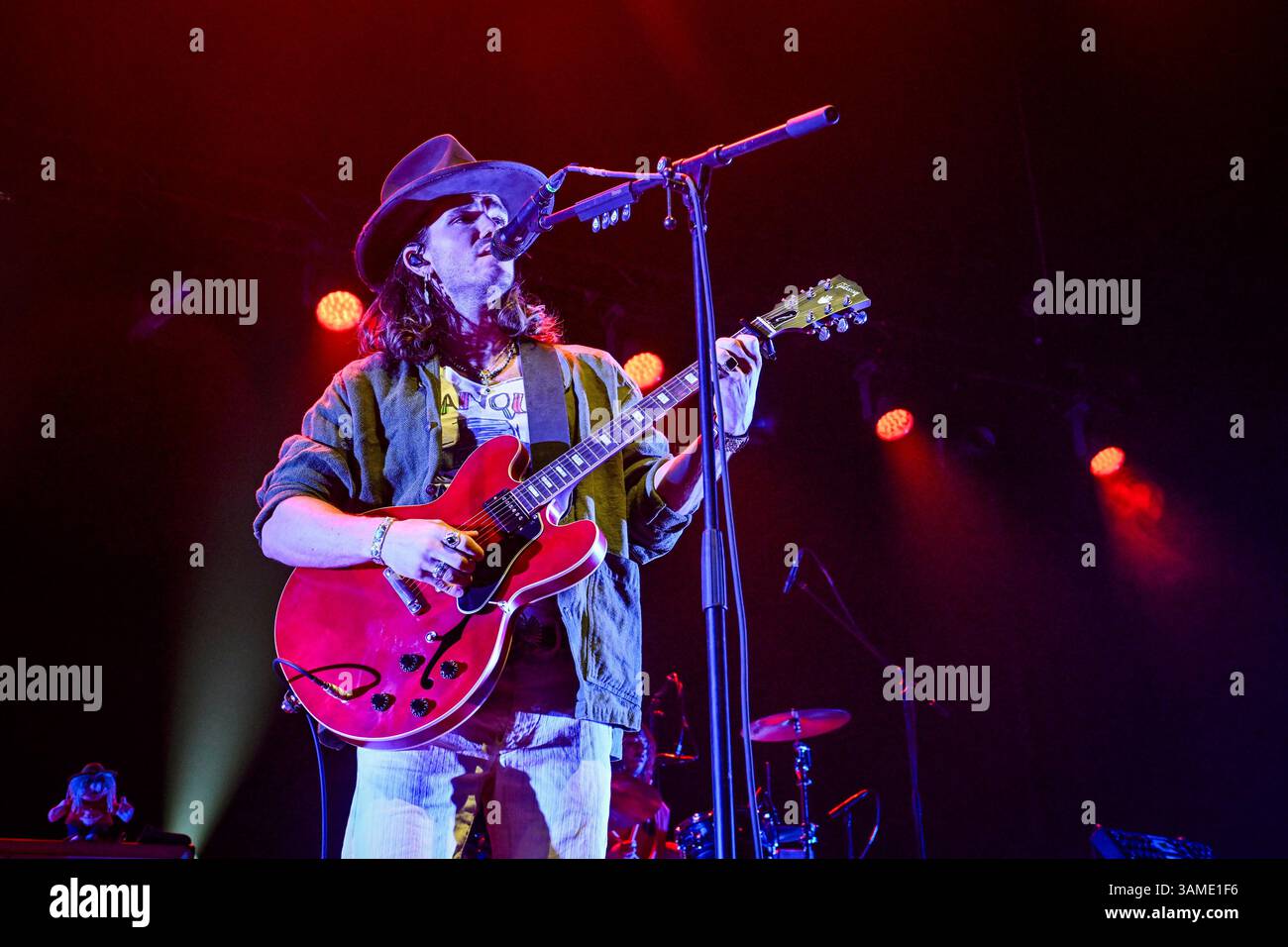 Jökull Júlíusson of KALEO performs on stage at Auditorio Telmex in ...