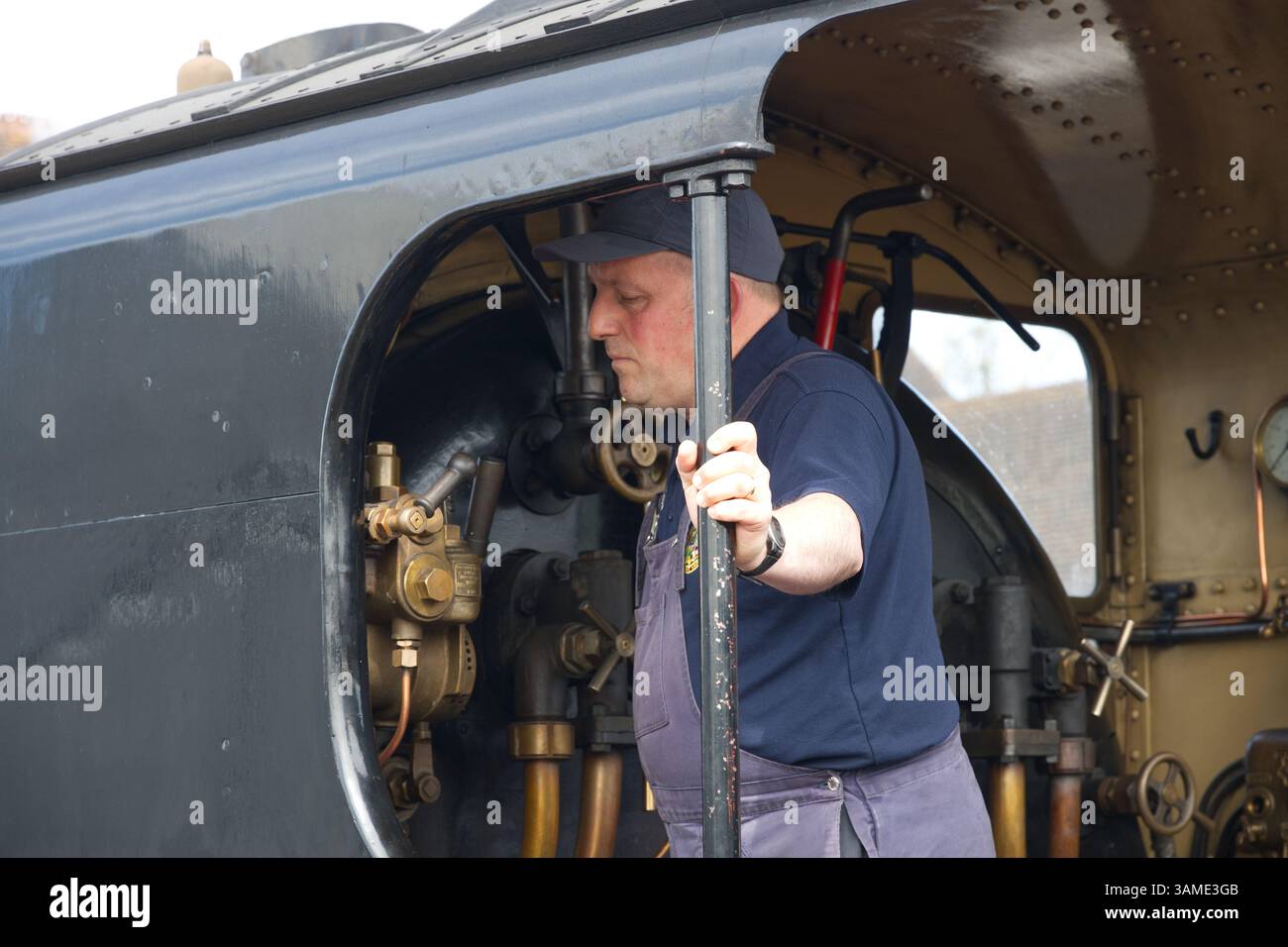train driver of the LBSCR Marsh Atlantic No. 32424 ‘Beachy Head’ steam ...