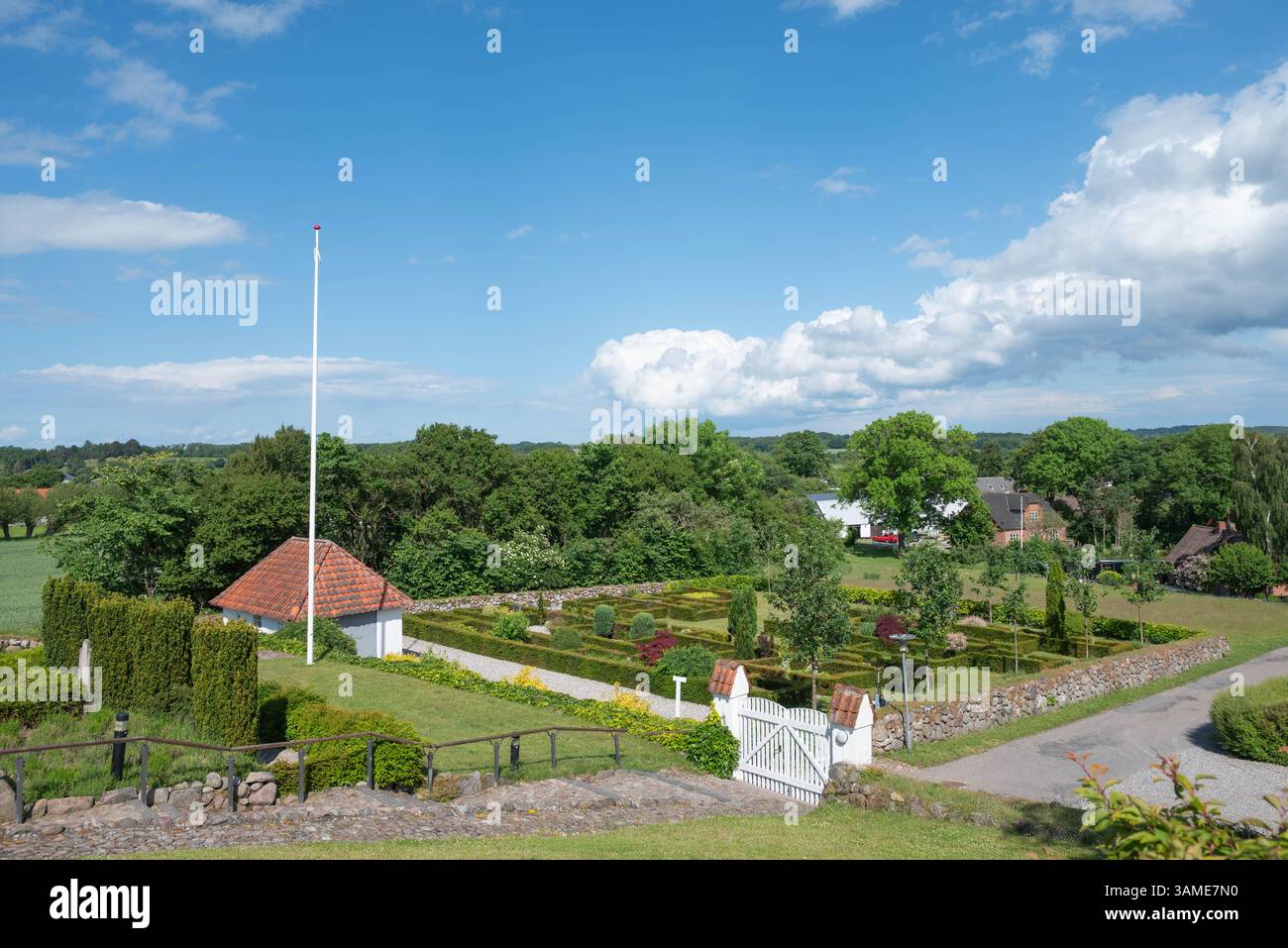 Beautiful village of Egens in Denmark on a sunny summer day Stock Photo ...