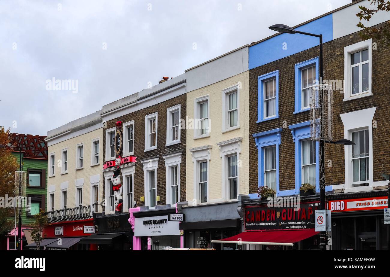 London, United Kingdom - 04. October 2024: Colorful, quirky buildings ...