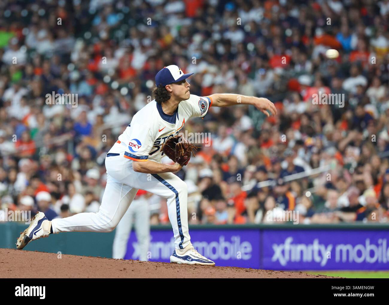 HOUSTON, TX - APRIL 13: Houston Astros pitcher Bryan King (74) throws a ...
