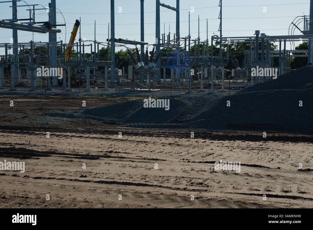 Substation Construction Site Featuring Industrial Infrastructure and ...