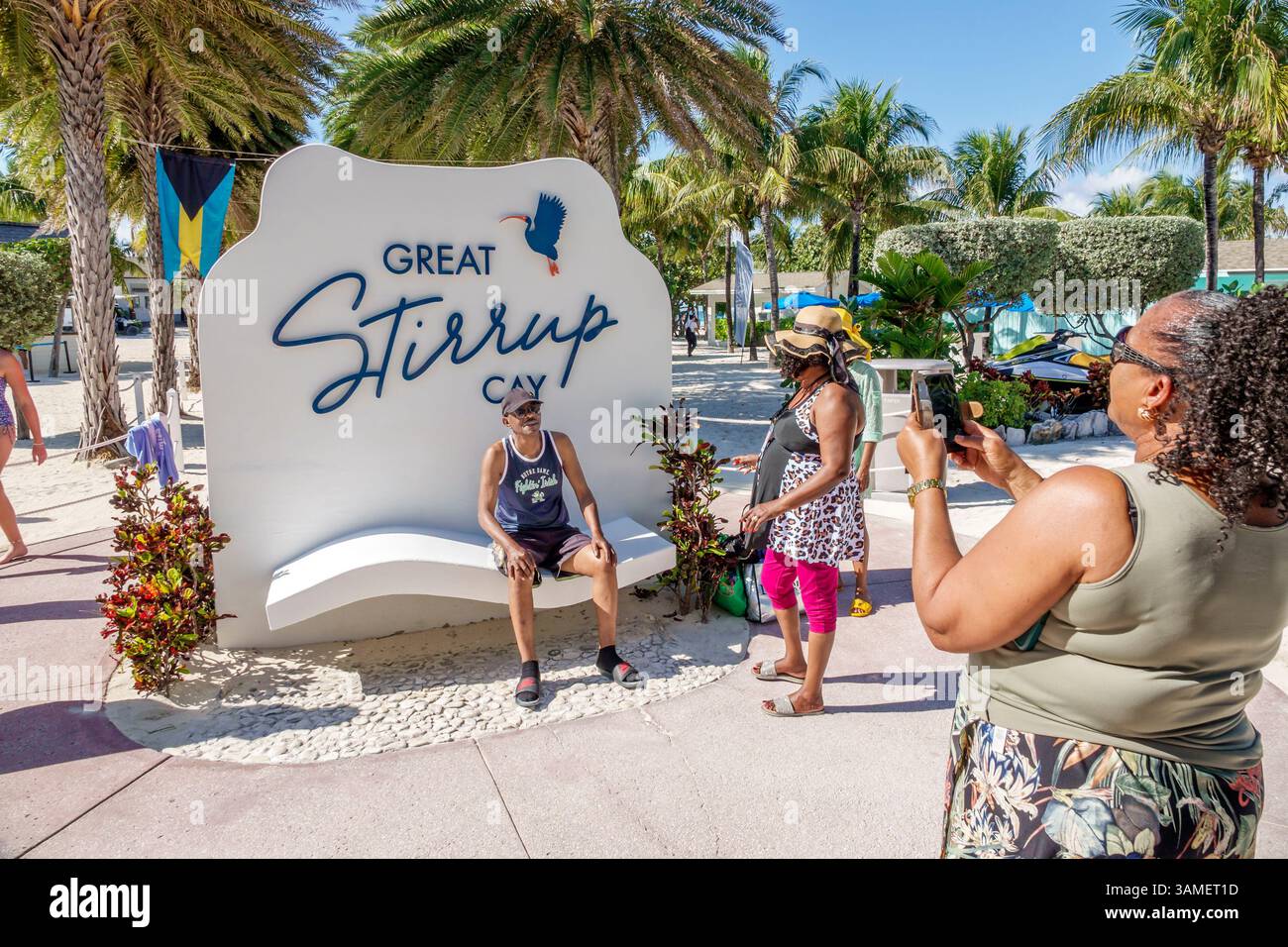 Great Stirrup Cay The Bahamas,welcome sign island name bench entrance ...