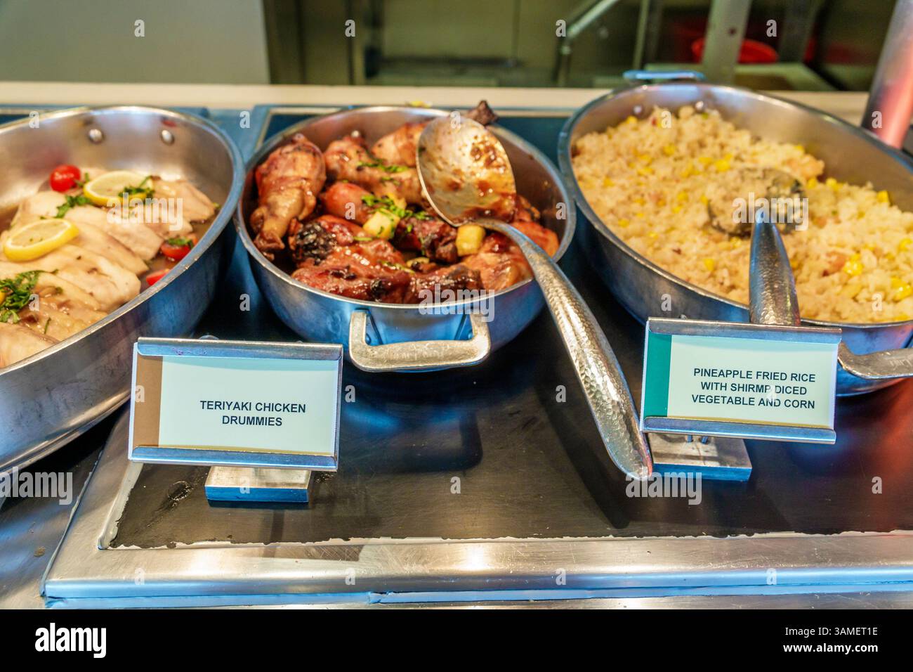 Pineapple fried rice with shrimp diced vegetables and corn hi-res stock ...