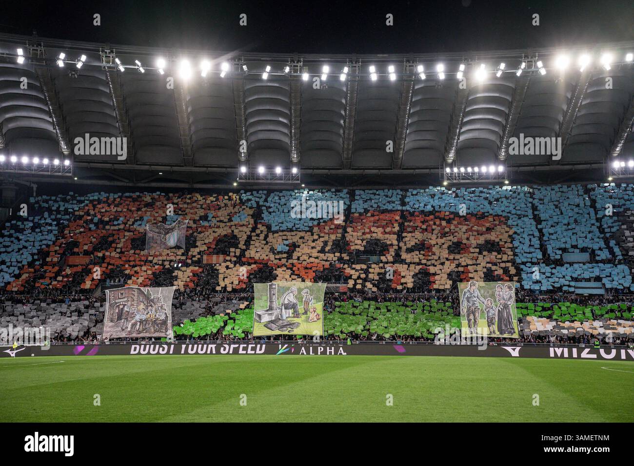 Rome, Italy. 13th Apr, 2025. ss lazio ultras curva nord during SS Lazio ...