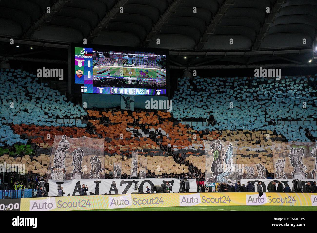 Rome, Italy. 13th Apr, 2025. ss lazio ultras curva nord during SS Lazio ...