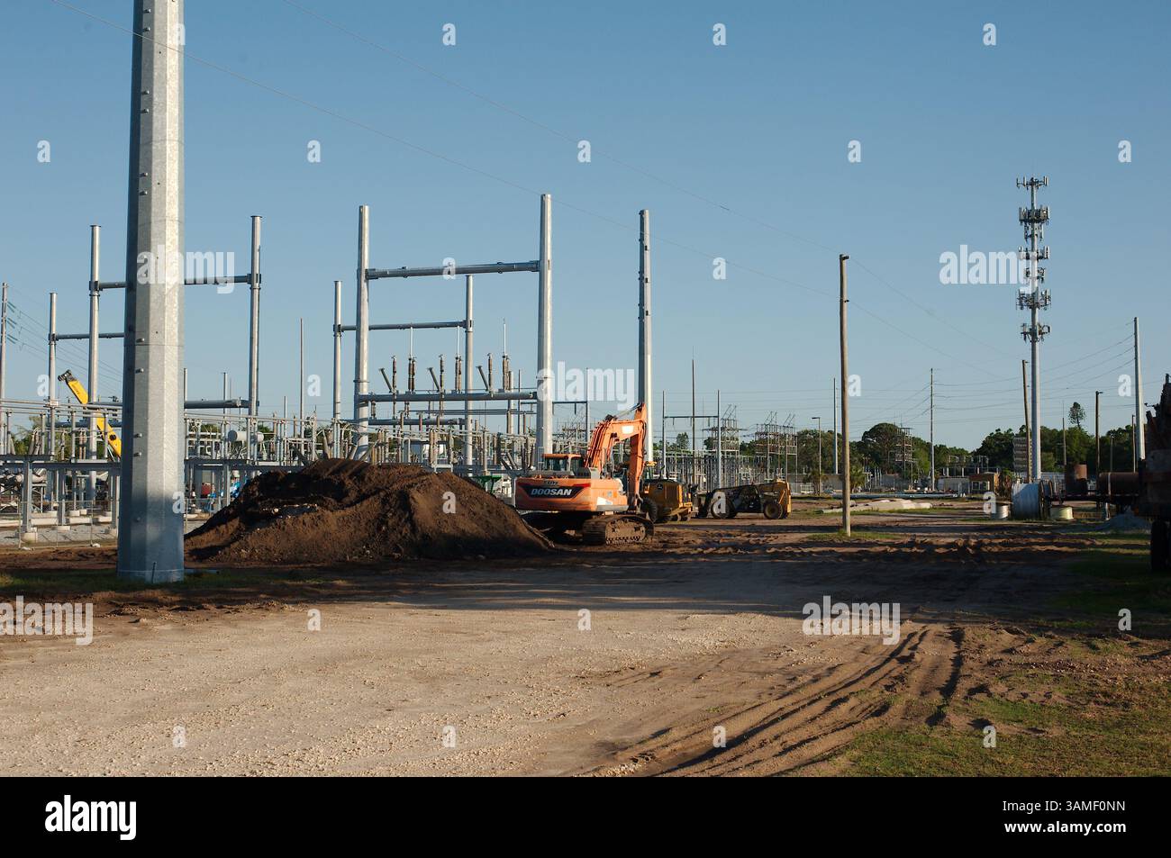 Substation Construction Site Featuring Industrial Infrastructure and ...