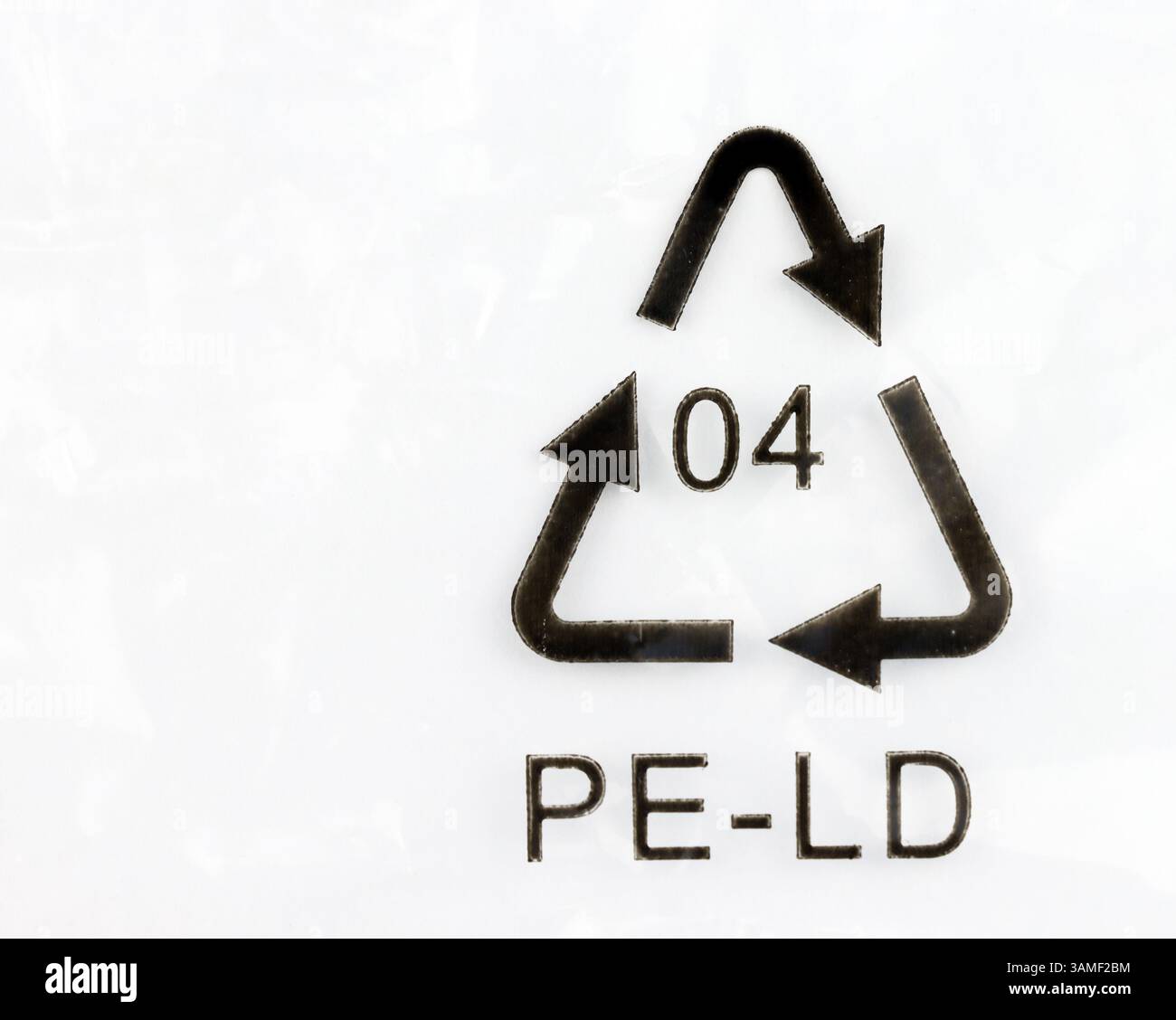 Ldpe recycling symbol with number 04 on white background Stock Photo - Alamy