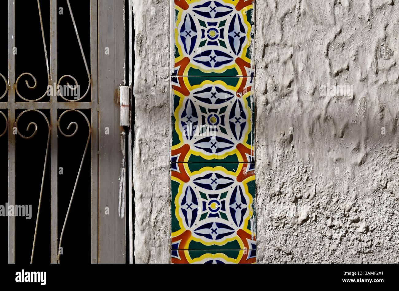 Strip of tiles on the wall in Tijuca neighborhood, Rio de Janeiro ...