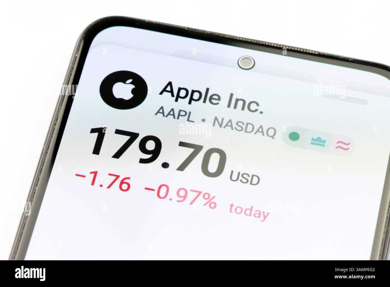 Apple logo stock price hi-res stock photography and images - Alamy