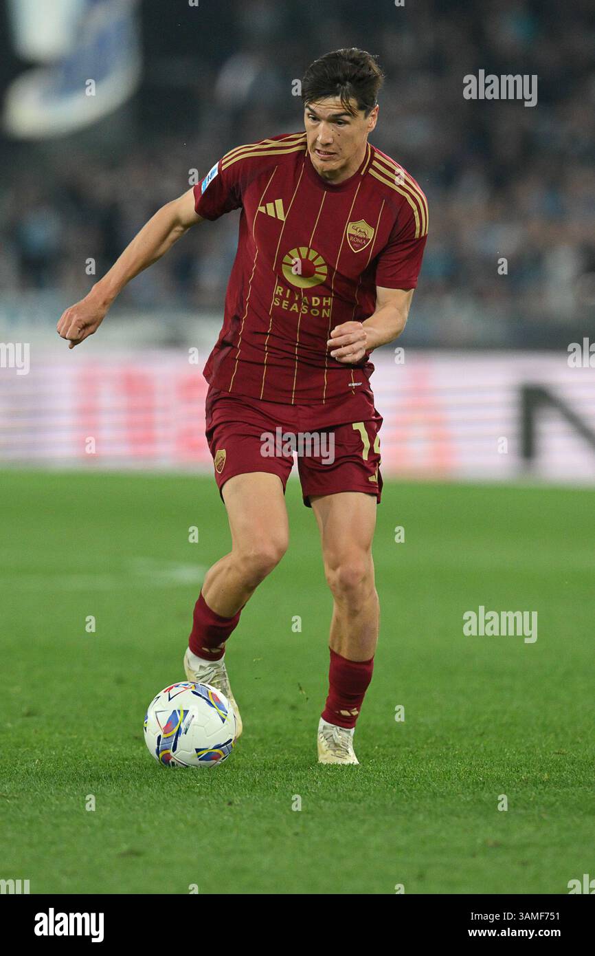Olimpico Stadium, Rome, Italy - Eldor Shomurodov of AS Roma runs with ...