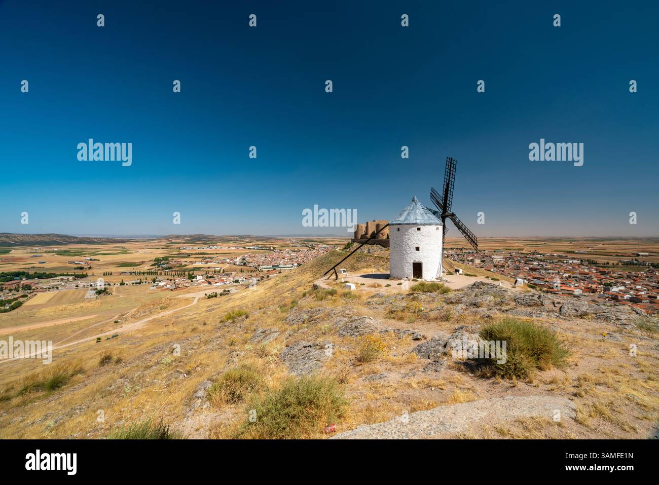 Iconic Summer View of Consuegra Windmills in Spain Stock Photo - Alamy