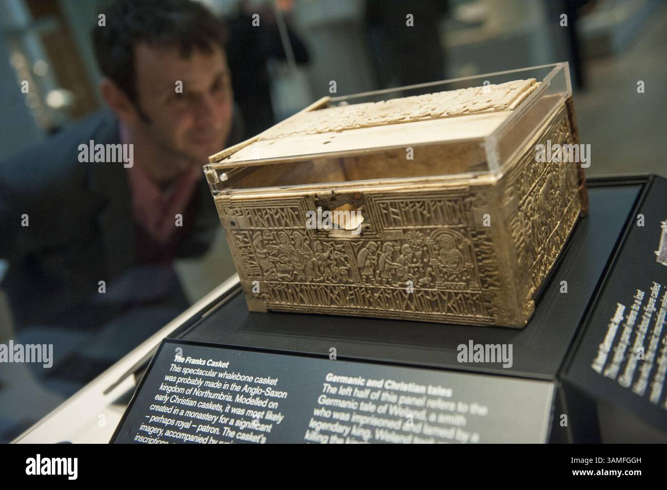 March 25, 2014 - London, UK - The Franks Casket Anglo Saxon treasure ...