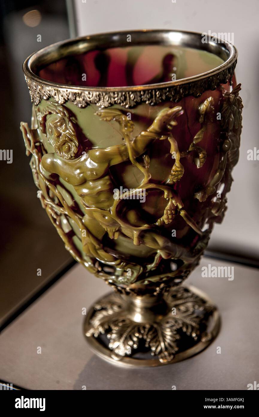 March 25, 2014 - London, UK - Lycurgus Cup .Late Roman, 4th century AD ...