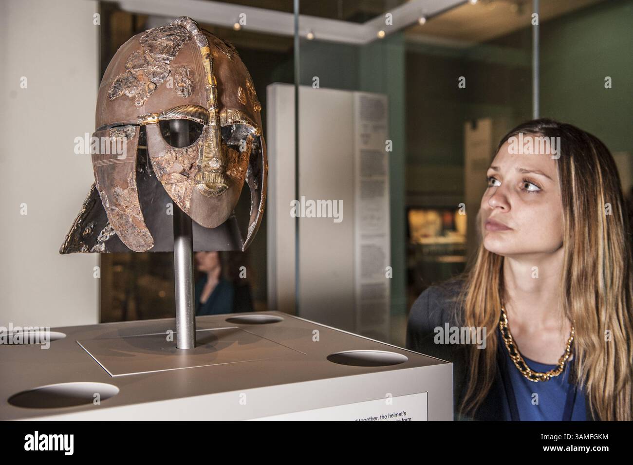 March 25, 2014 - London, UK - The Sutton Hoo helmet Anglo-Saxon, early ...
