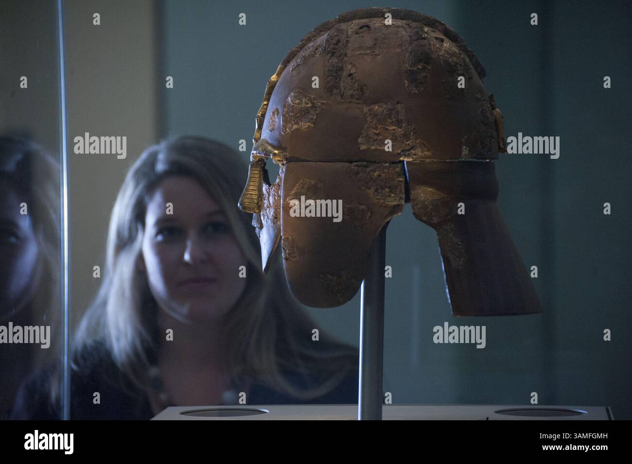 March 25, 2014 - London, UK - The Sutton Hoo helmet Anglo-Saxon, early ...