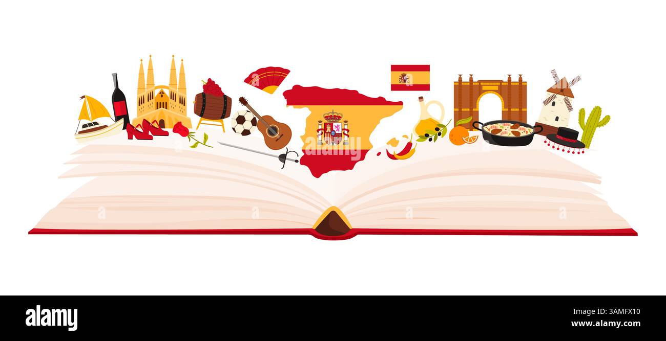 Spain culture elements and landmark, flamenco dance and Spanish ...