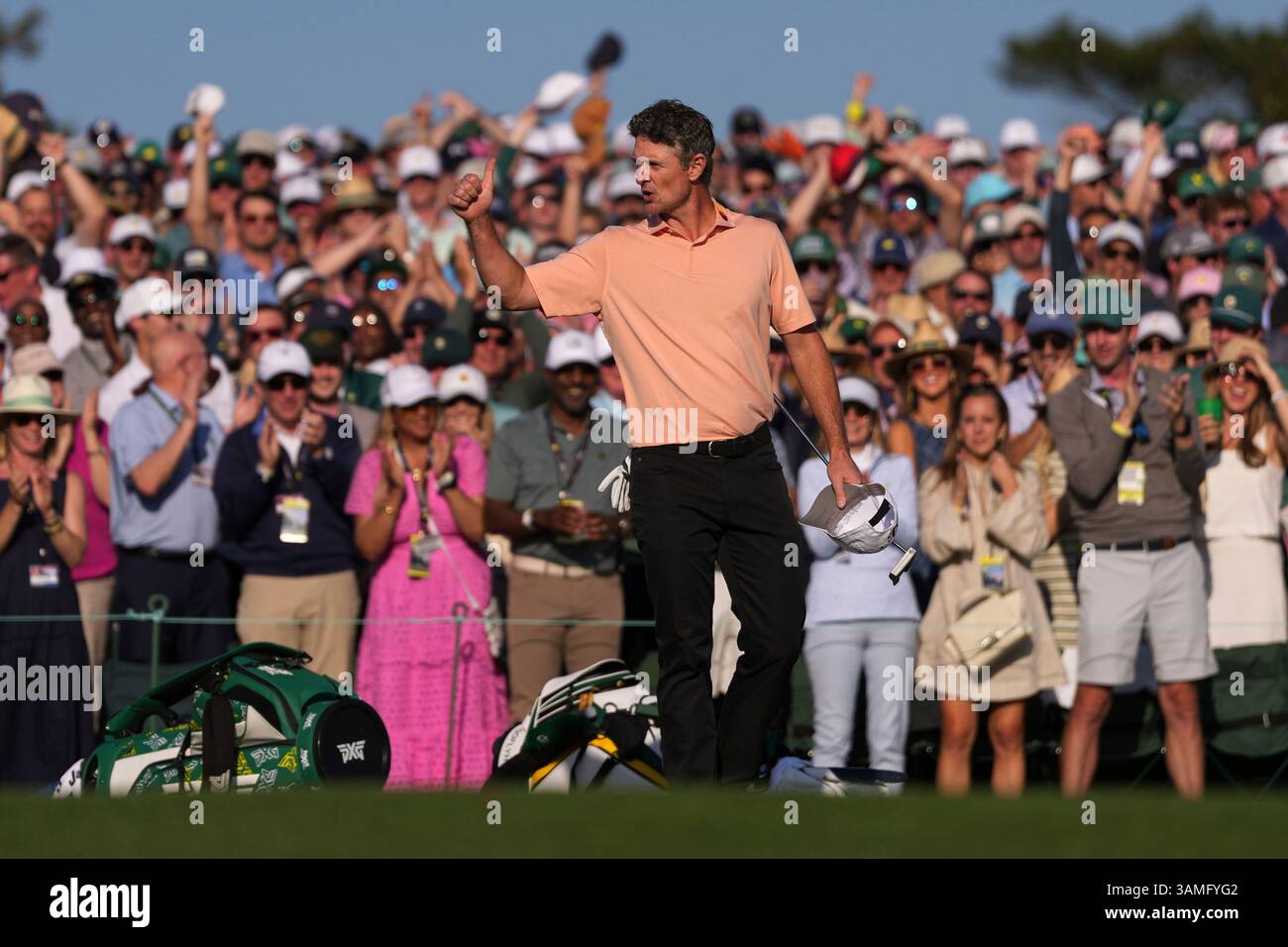 Justin Rose celebrates after a birdie on the 18th hole during the final ...
