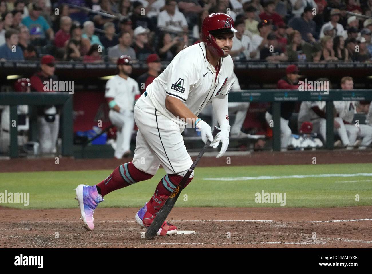 Arizona Diamondbacks' Josh Naylor hits an RBI single against the ...