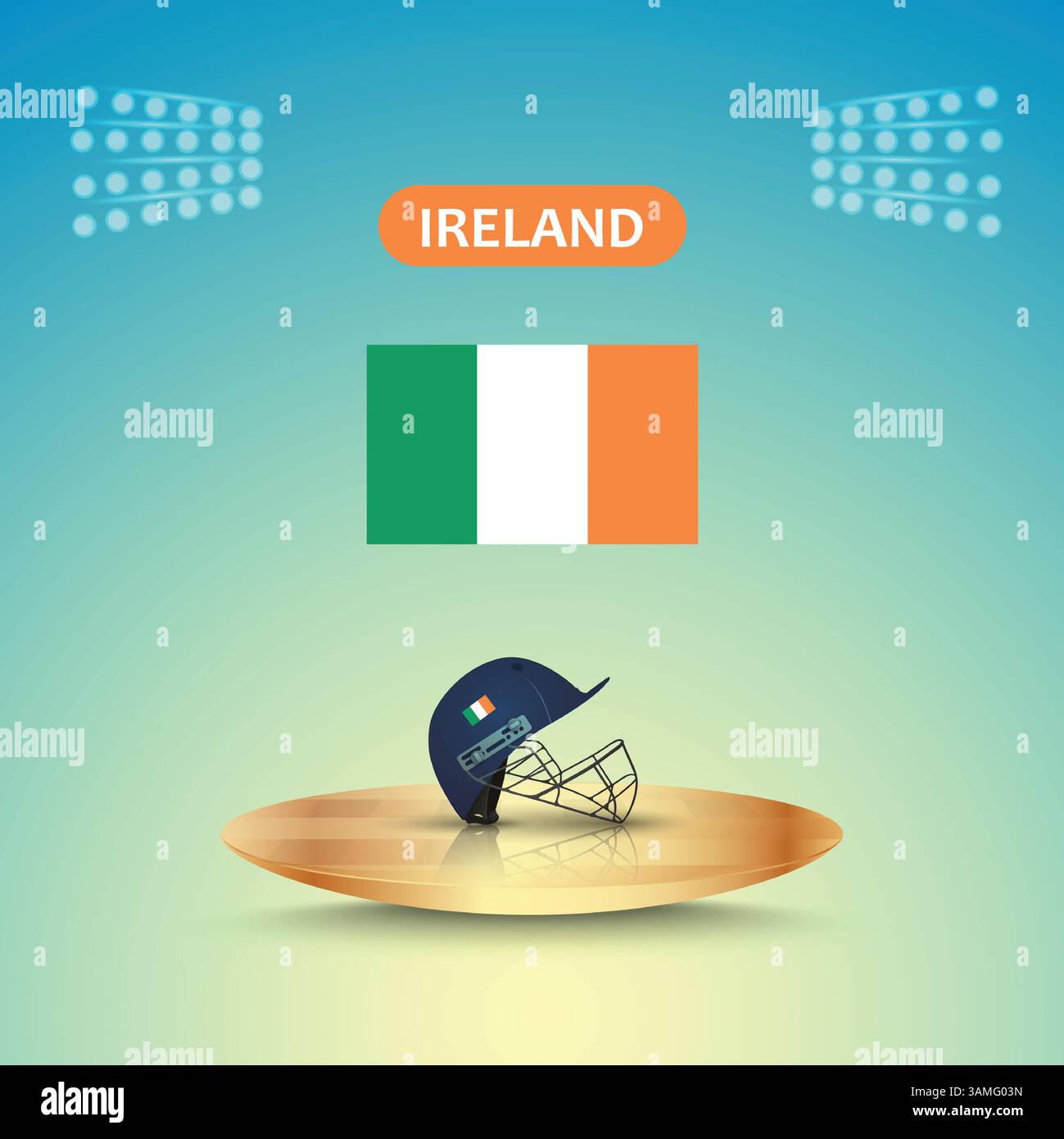 Ireland team helmet cricket, Ireland flag, helmet vector, stadium light ...